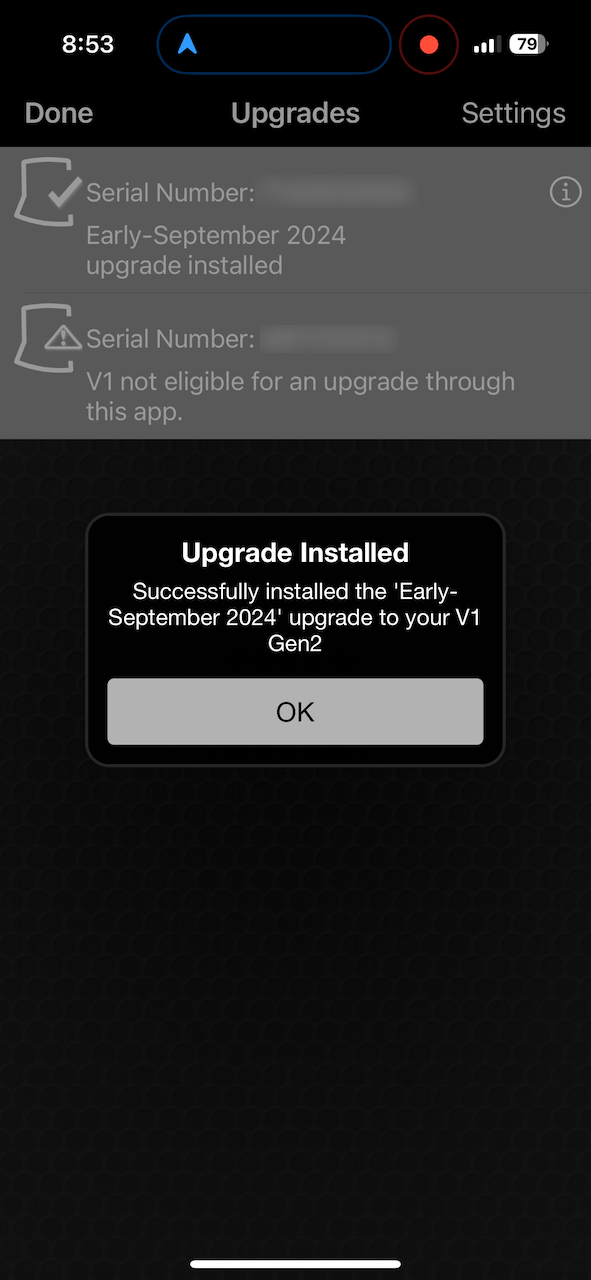 V1 Gen2 fw 4.1035: Sept 2024 Upgrade - Vortex Radar
